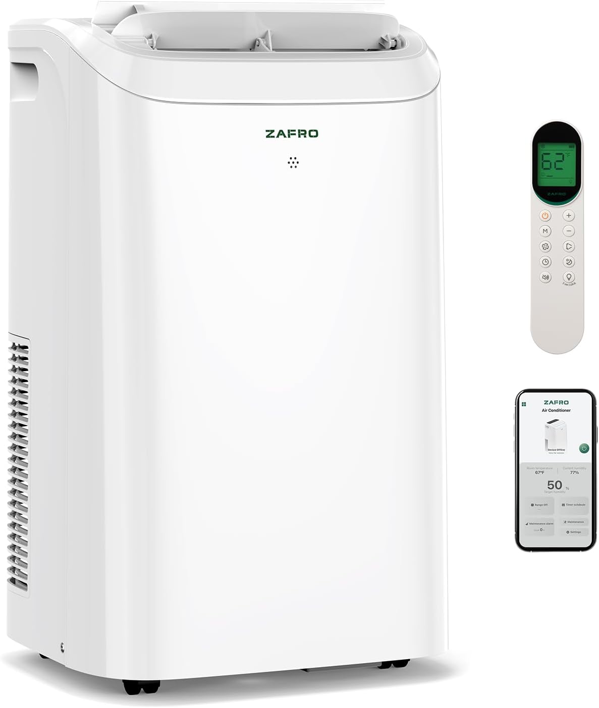 12,000 BTU (8000 BTU SACC) Portable Air Conditioners with WiFi ‎A9046D ...
